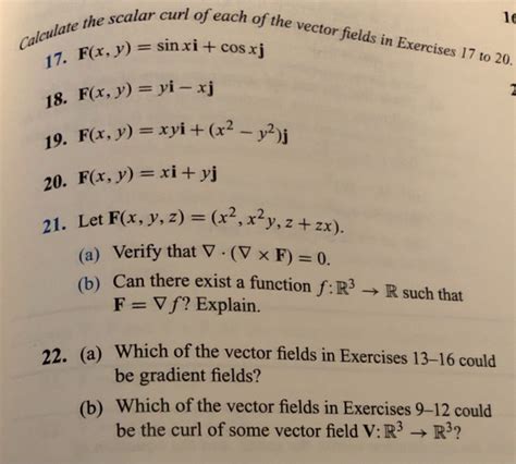 Solved 16 Each Of The Vector Fields In Exercises 17 To 20 Chegg Com