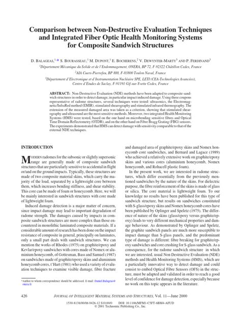 Comparison Between Non Destructive Evaluation Techniques Balageas2000