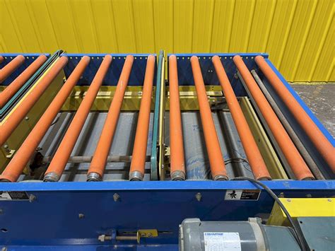 120″ X 44″ Lewco Powered Roller Conveyor With Pneumatic Transfers