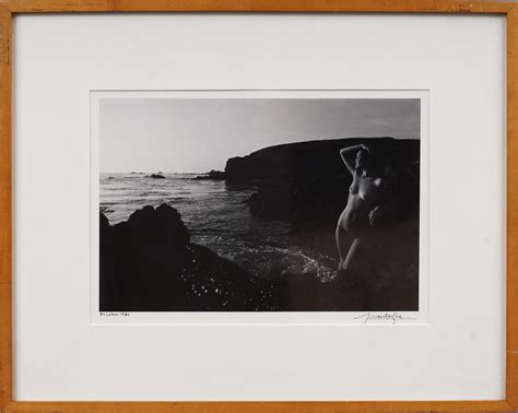 At Auction Signed 1980 Nude Woman Beach Photograph Nicely Framed
