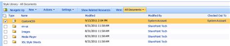 How Do I Update An Existing Customcss File On A Sharepoint Server 2010 Microsoft Qanda