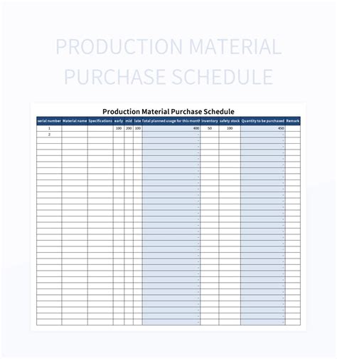 Free Procurement Schedule Templates For Google Sheets And Microsoft