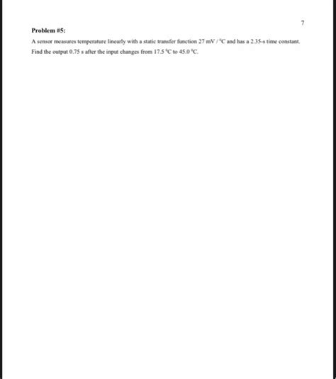 Solved Problem 5 A Sensor Measures Temperature Linearly
