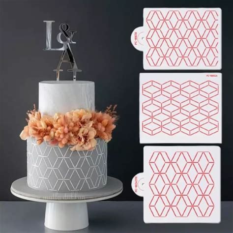 St80 Geometric Rhombus Stencil · Za Cake Tools Depot