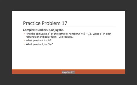 Solved Complex Numbers Conjugate Find The Conjugate Z Of