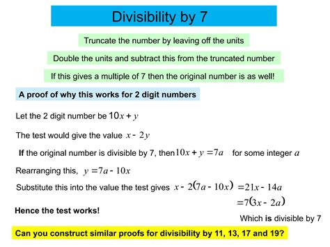 Divisibility Tests Year 7 Mathematics Pptx