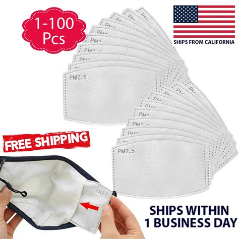 Face Mask Filters Replacement Pm2 5 5 Layer Activated Carbon Filters