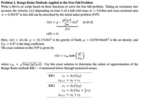 Problem 2 ﻿runge Problem 2 ﻿runge Kutta Methods