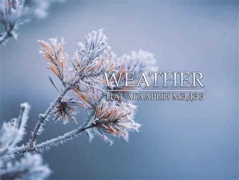 Нэгдүгээр сарын хоёр дахь 10 хоногийн ЦАГ АГААРЫН ТӨЛӨВ