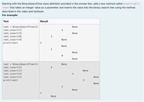 Solved Starting With The Binary Searchtree Class Definition