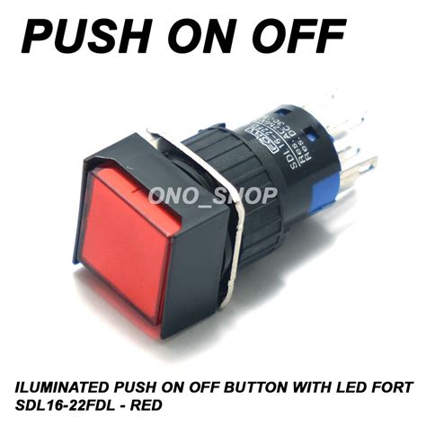 Jual Iluminated Push On Off Button With Led SDL16 22FDL Red Shopee Indonesia