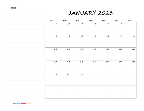 Blank Calendar 2023 Printable Printable Calendar