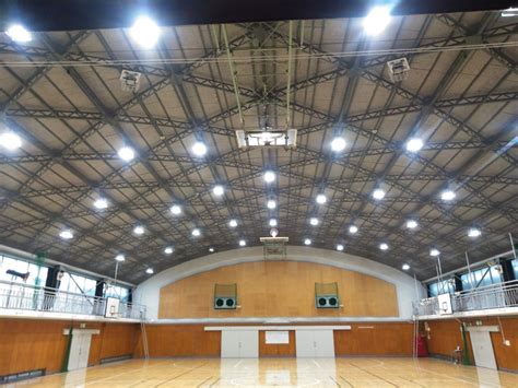 中学校体育館 照明led化工事 施工事例 栄新テクノ株式会社