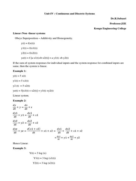 Continuous And Discrete Systems Pdf Telecommunications Engineering
