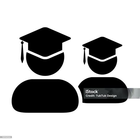 대학 아이콘 벡터 남성 그룹 학생 사람 프로필 아바타 박격포 보드 모자 기호 학교 및 대학 졸업 학위 에 플랫 컬러 문무형 Pictogram Educational
