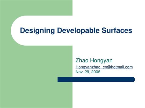 Ppt Designing Developable Surfaces Powerpoint Presentation Free Download Id 592274