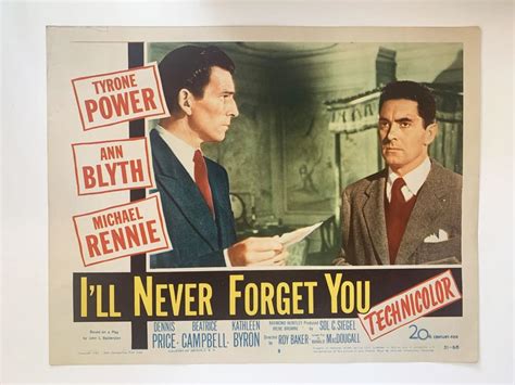 Ill Never Forget You Original 1951 Vintage Lobby Card