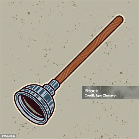 밝은 배경에 고립 된 만화 스타일의 플런저 벡터 컬러 일러스트 레이 션 가사 집안일에 대한 스톡 벡터 아트 및 기타 이미지 가사 집안일 깨끗한 디자인 Istock