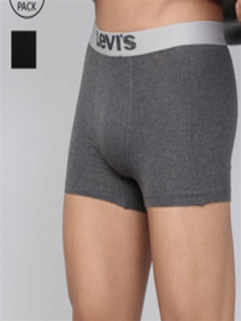 Buy Levis Men Pack Of 2 Solid Cotton Stretch Ultrasoft Waistband Shorter Length Trunk Trunk
