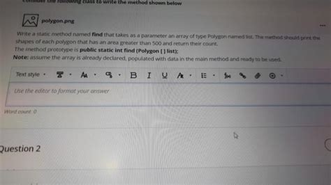 Solved Following Class To Write The Method Shown Below Chegg