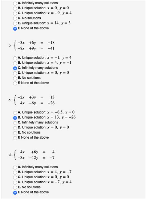 Solved 1 Point For Each System Determine Whether It Has A Chegg Com