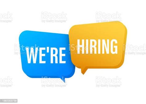 비즈니스 채용 및 모집 개념 우리는 연설 거품을 고용 하 고 있습니다 웹 배너입니다 벡터 일러스트입니다 개념에 대한 스톡 벡터 아트 및 기타 이미지 Istock