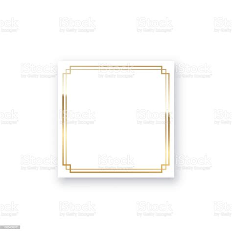 골드 프레임이 있는 화이트 스퀘어 샤인 테두리가 있는 우아한 장식 오브젝트 프레임에 대한 스톡 벡터 아트 및 기타 이미지 프레임 아르데코 금색 Istock