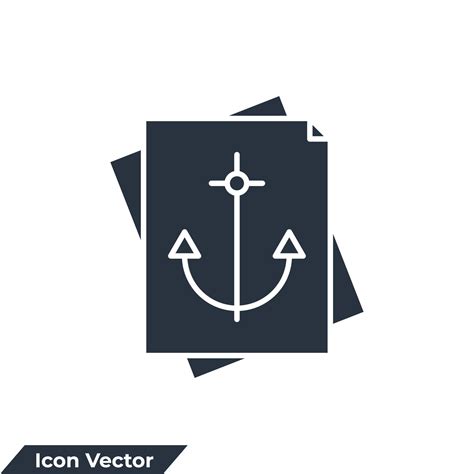 ancre texte icône logo illustration vectorielle ancre avec modèle de