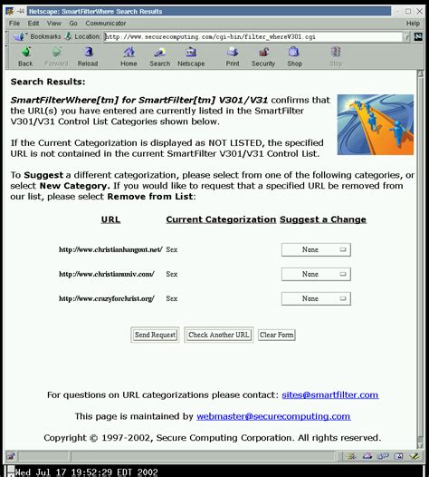SmartFilter Stupidity Christian Sites As SEX
