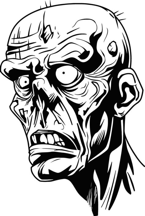 Zombie Head Illustration