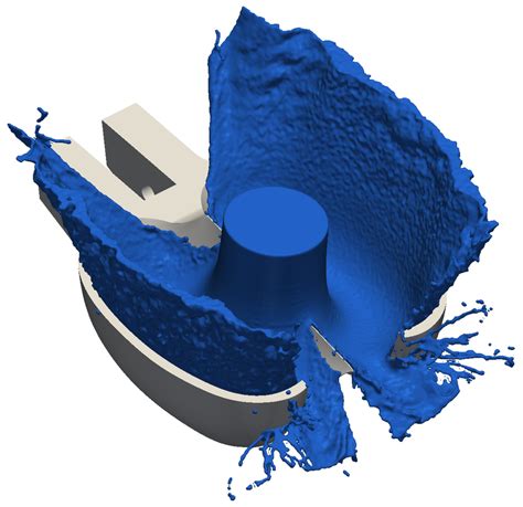 fvpm simulation in a stationary bucket at an impinging angle of θ 90