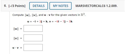 Solved Compute U V And U V For The Given Vectors Chegg Com