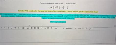 Solved Find A Formula For The General Terms Of The Sequence Chegg Com