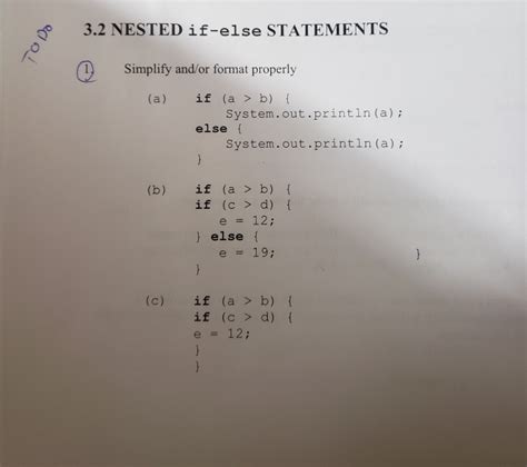 Solved NESTED If Else STATEMENTS Simplify And Or Format Chegg