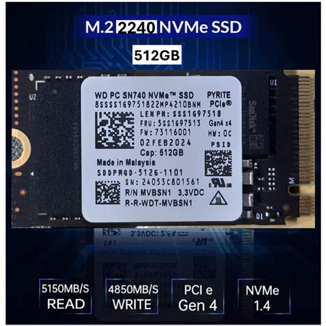 Ssd M 2 Nvme 2240 Wd Sn740 512gb Pcie Gen4x4 Western Digital Shopee