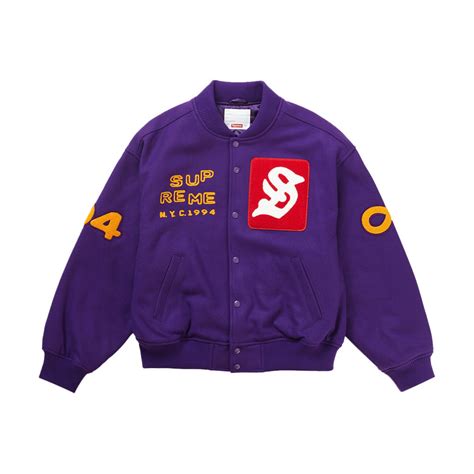 Supreme Tourist Varsity Jacket Purplesupreme Tourist Varsity Jacket