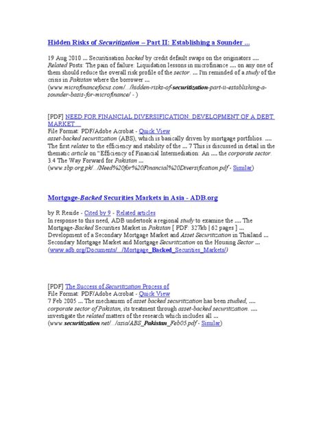 Asset Backed Securitization Pdf Securitization Asset Backed Security