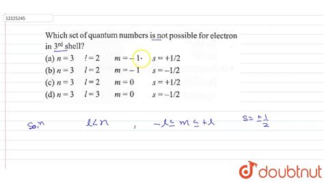 which set of quantum numbers is not possible capa learning