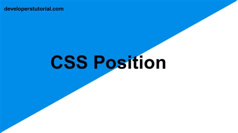 Css Position R Developerstutorial