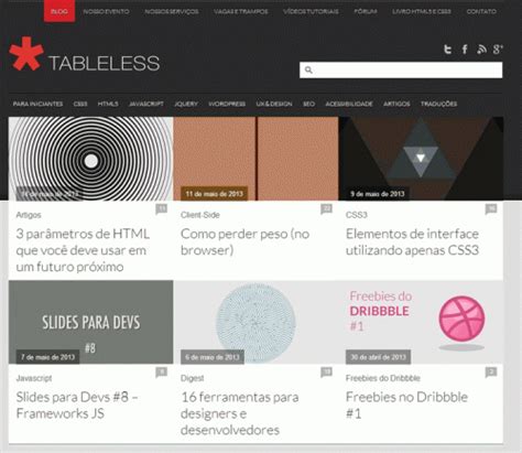 Explorando Recomenda Tableless CSS E Webdesign Explorando