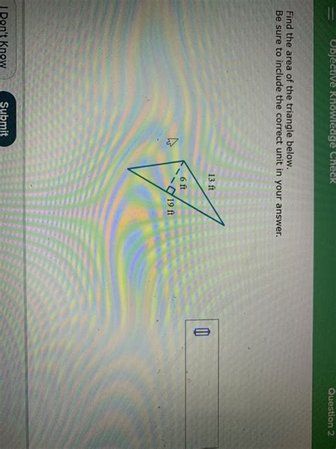 solved objective knowledge check question 2 find the area of