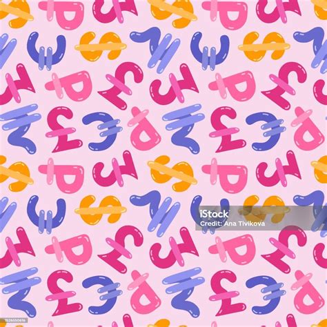 다양한 국제 통화 기호가 있는 장난기 넘치는 단순 이음매 없는 패턴 포장지 배경 천 스크랩북을 위한 순진한 스타일의 돈 표지판을 손으로 그린 낙서가 있는 밝은 배경 가격에