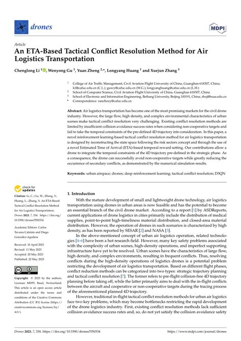 Pdf An Eta Based Tactical Conflict Resolution Method For Air