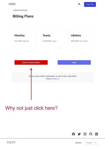 How To Remove My Payment Method Or Cancel My Subscription In Advance Feedback Roon Labs