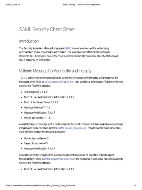 saml security cheatsheet pdf