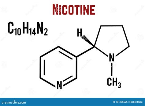 Nicotine Chemical Formula Vector Illustration