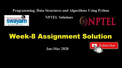 pdsa week 8 assignment solution nptel solution pdsa python jan mar