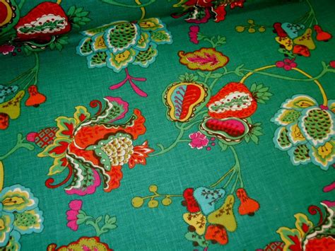 Teal Jacobean Floral Pattern Lebeau