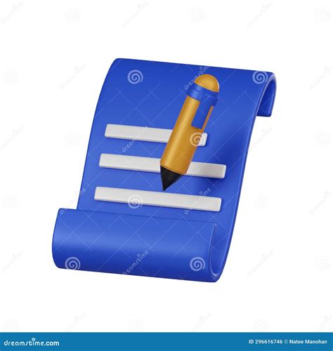 minimal edit document file icon 3d render isolated illustration stock