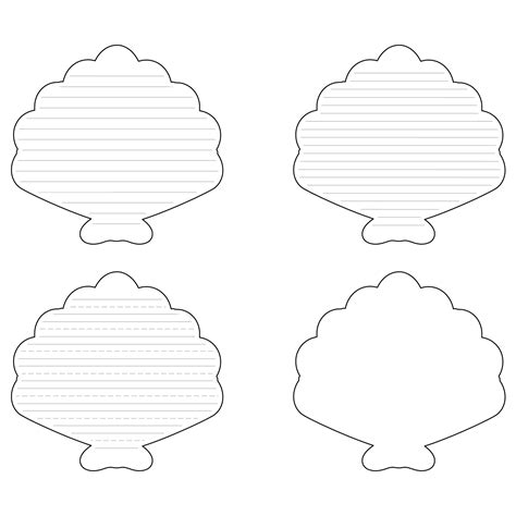 Clam Shell Shaped Writing Template Free Printable Papercraft Templates